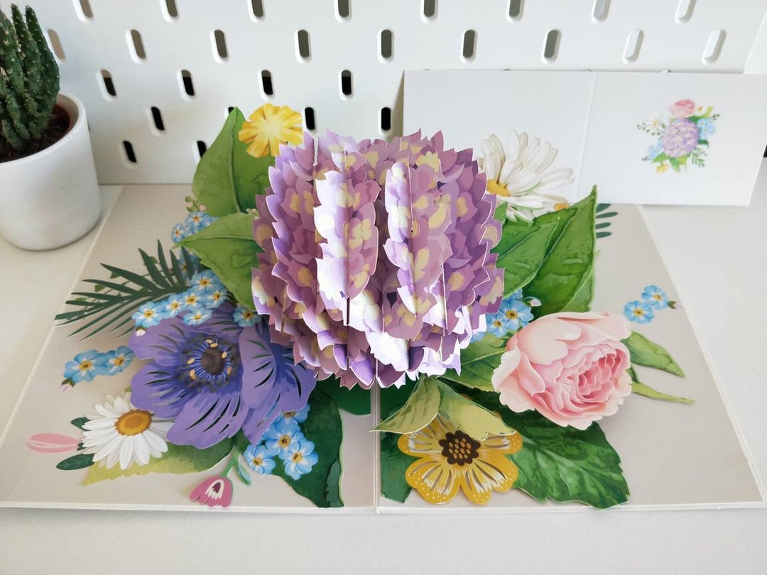 Large Hydrangea - Pop up 3D Card for Father's Day Mother’s Day ...