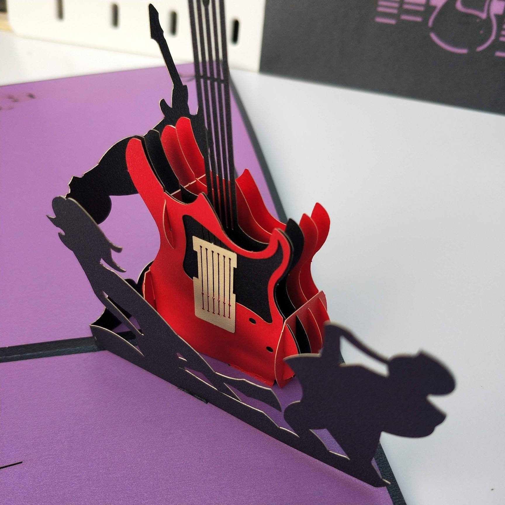 Electric Guitar and Band - Pop up 3D Card for Hobby Birthday, Father's ...