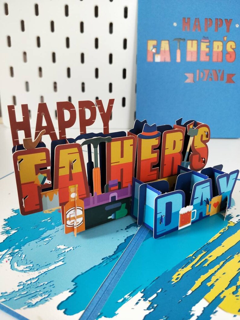 Happy Father's Day Pop up 3D Card Father's Day - Etsy