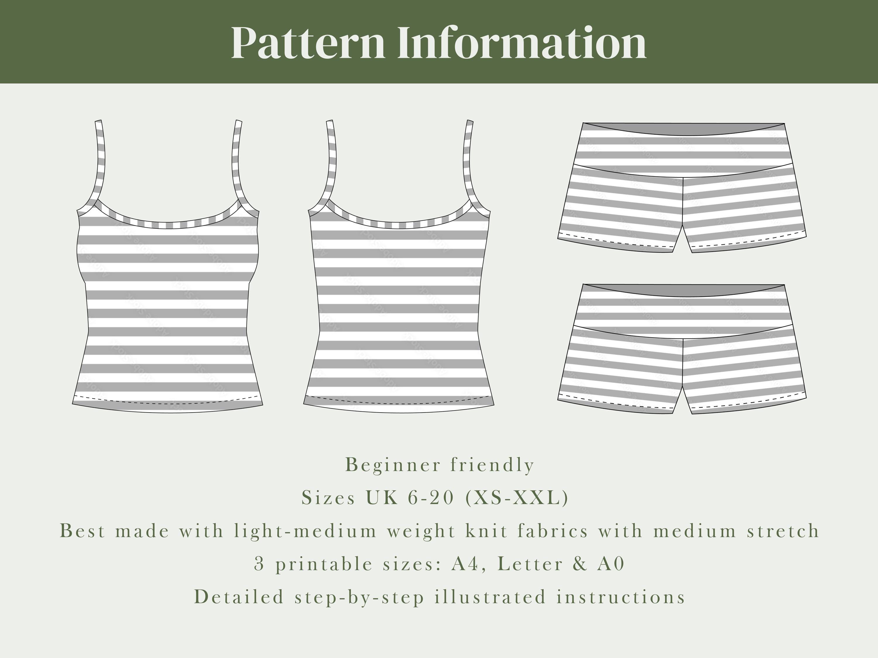 Elsie Two Piece Digital Pdf Sewing Pattern // UK Size 6-20 // XS-XXL ...