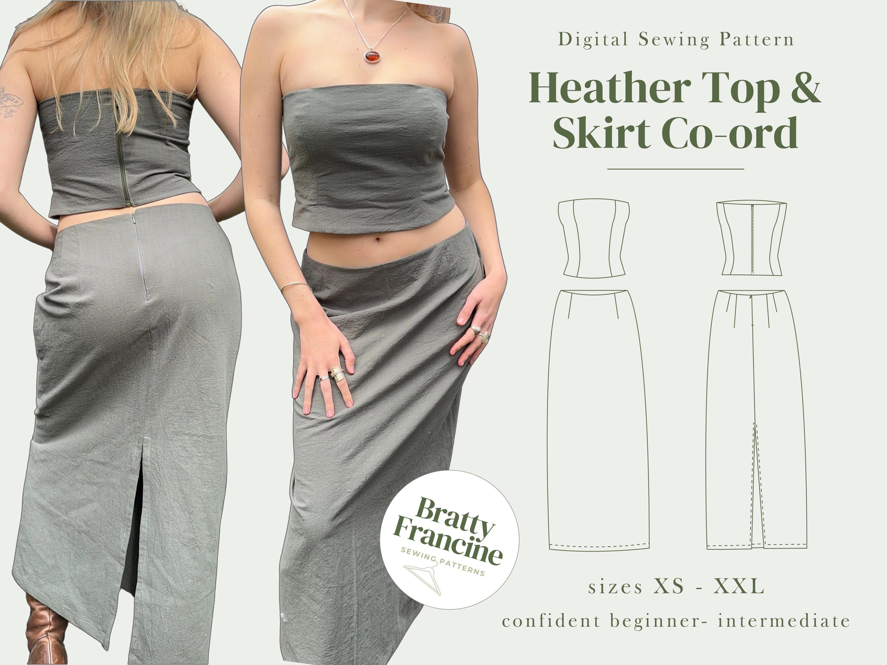 Heather Top & Skirt Co-ord Digital Pdf Sewing Pattern // UK Size 6-20 ...