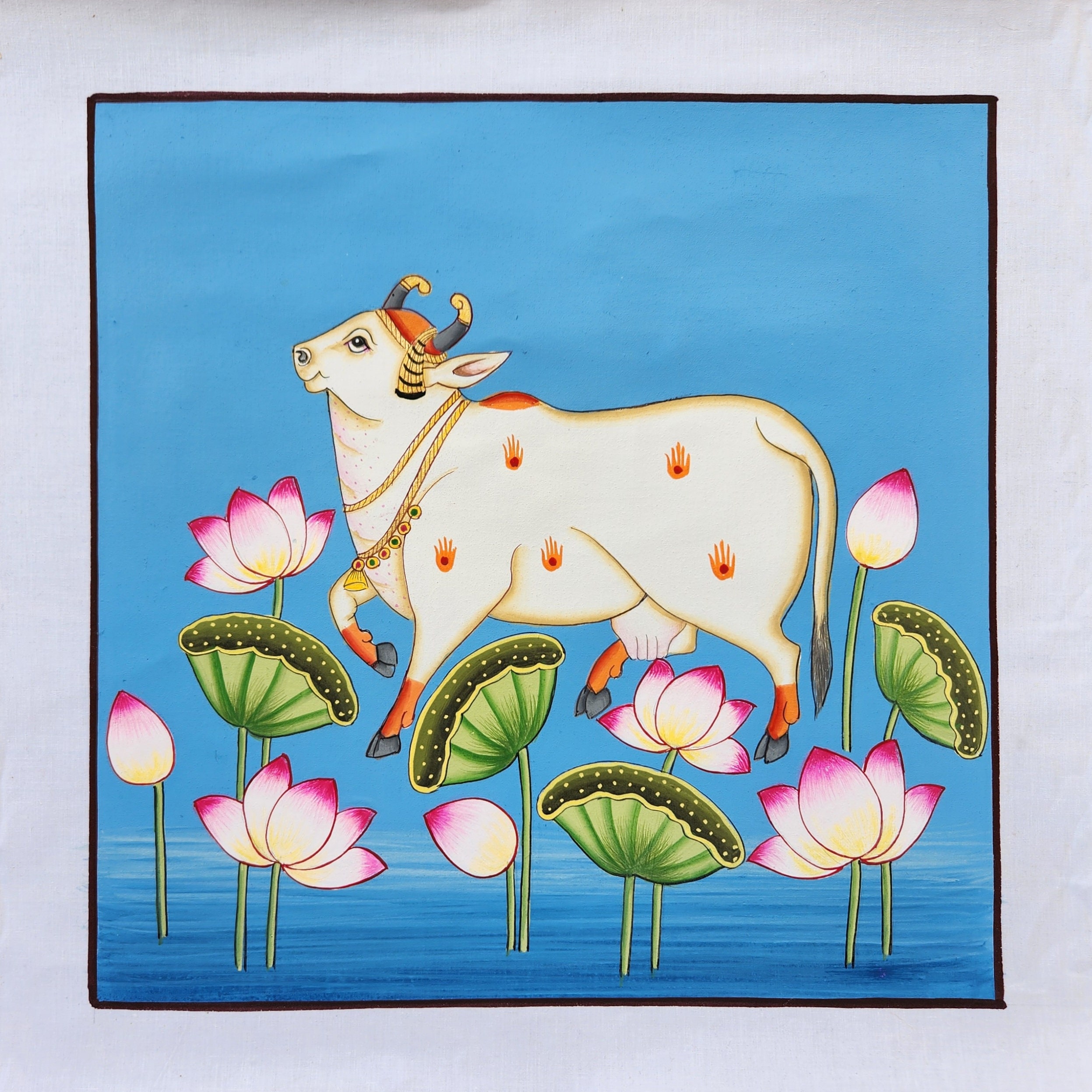 Pichwai Handpainted Cow Wall Painting - Etsy