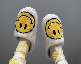 Smiley Face Slippers | Etsy