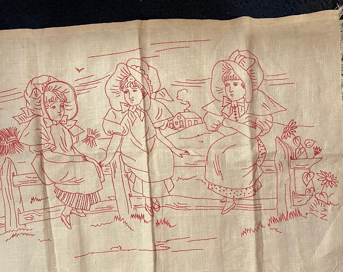 Victorian Redwork Splash Cloth - Etsy