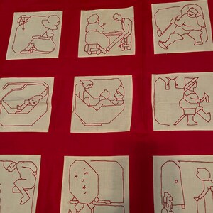 Redwork Quilt Top-ruby Mckim Nursery Rhymes | Etsy