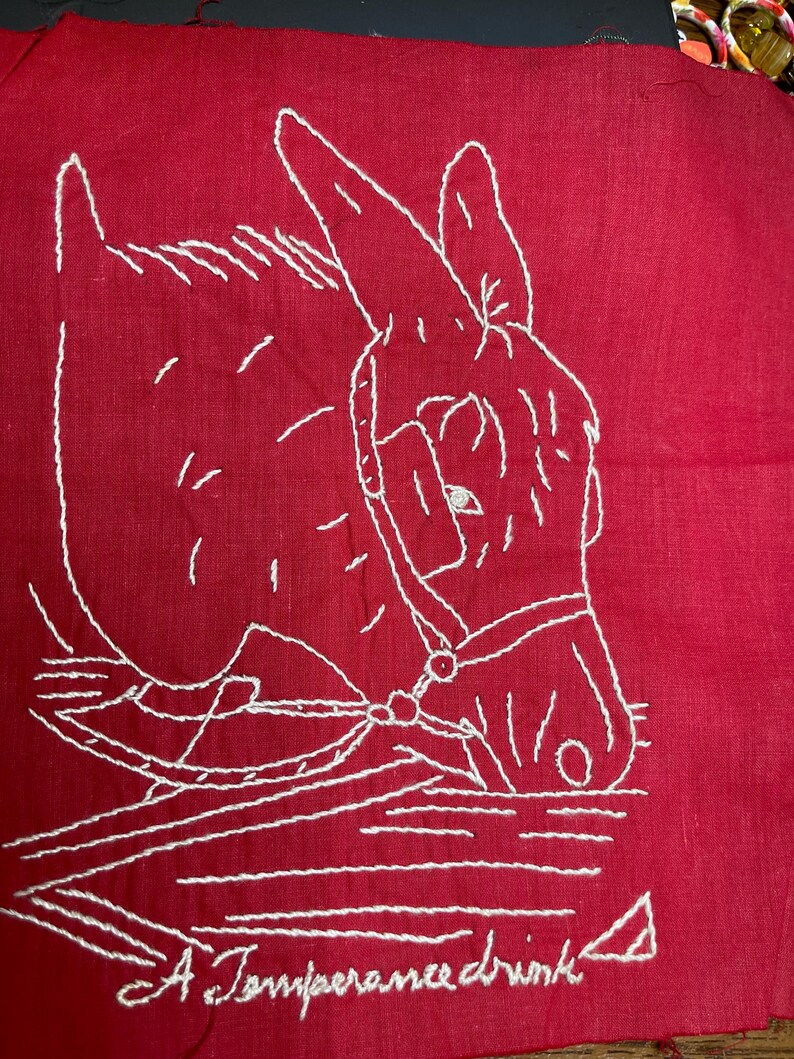Vintage Reverse Redwork Quilt Blocks - Etsy