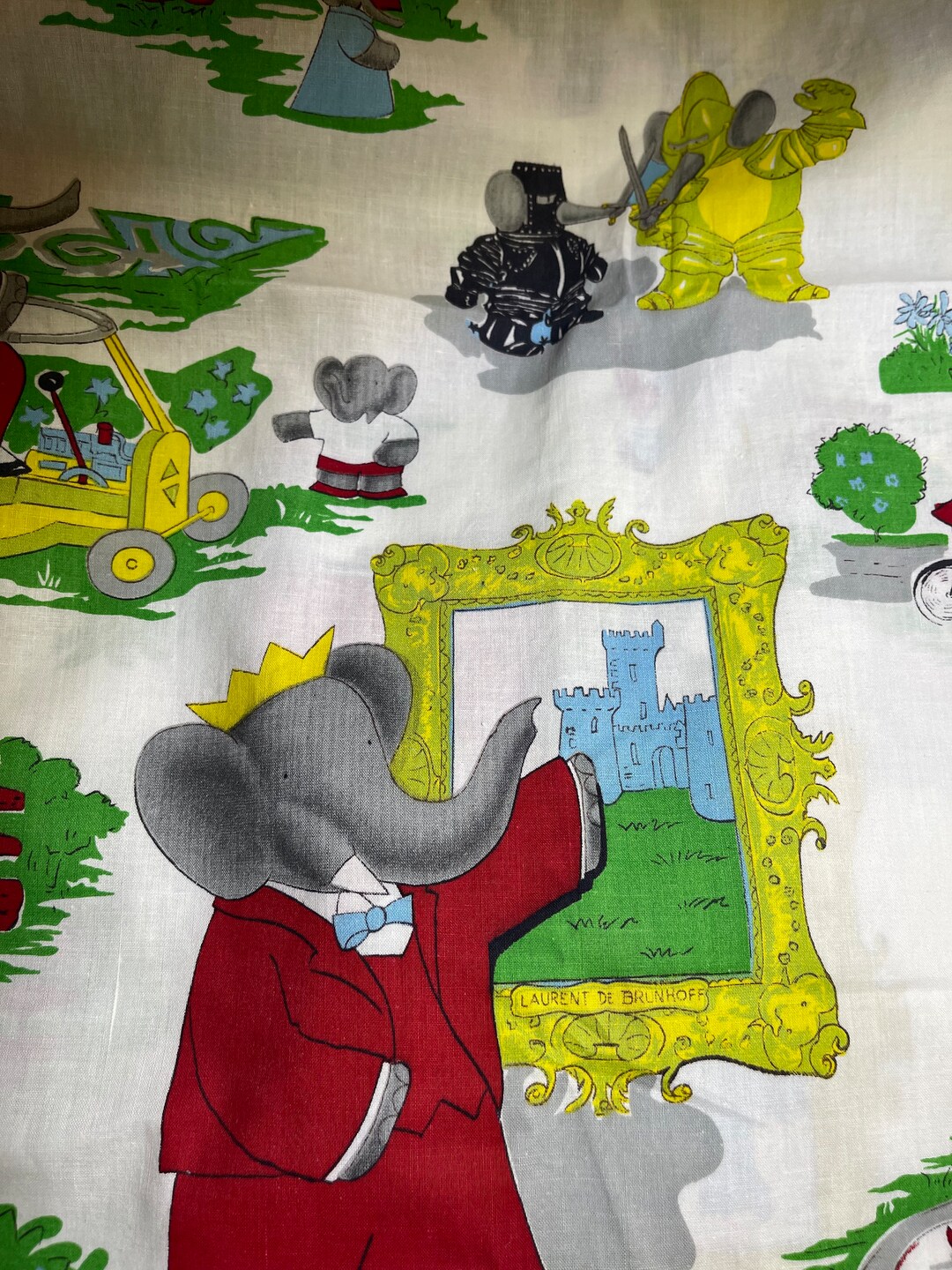 Vintage Babar Fabric-licensed by Random House! - Etsy