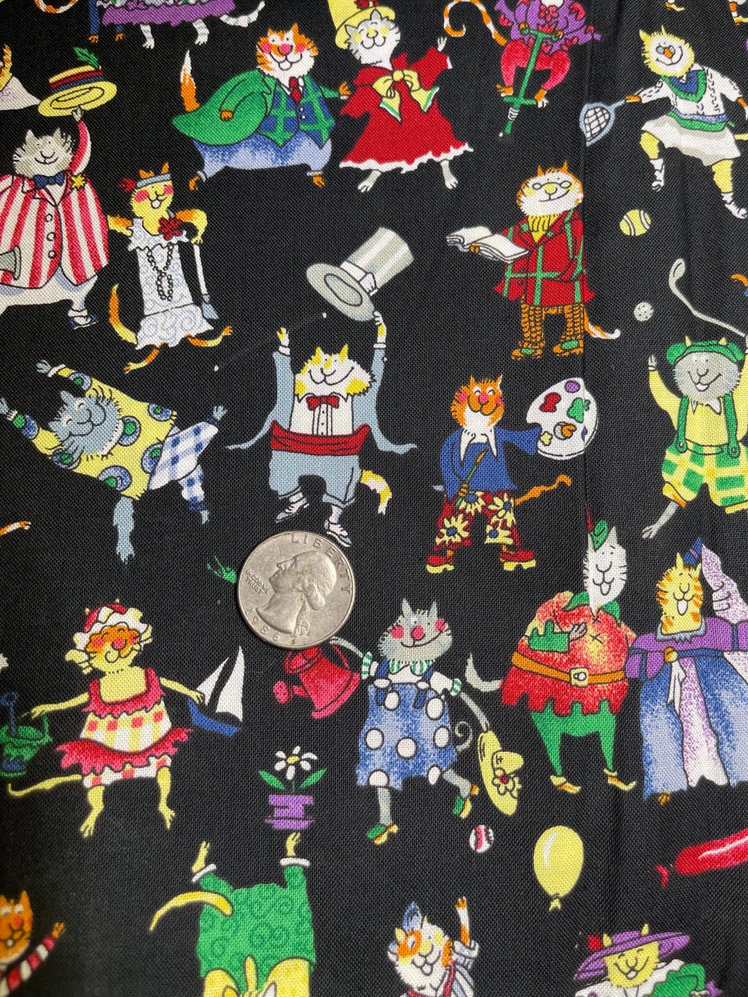 Vintage Alexander Henry Fabric-cats - Etsy