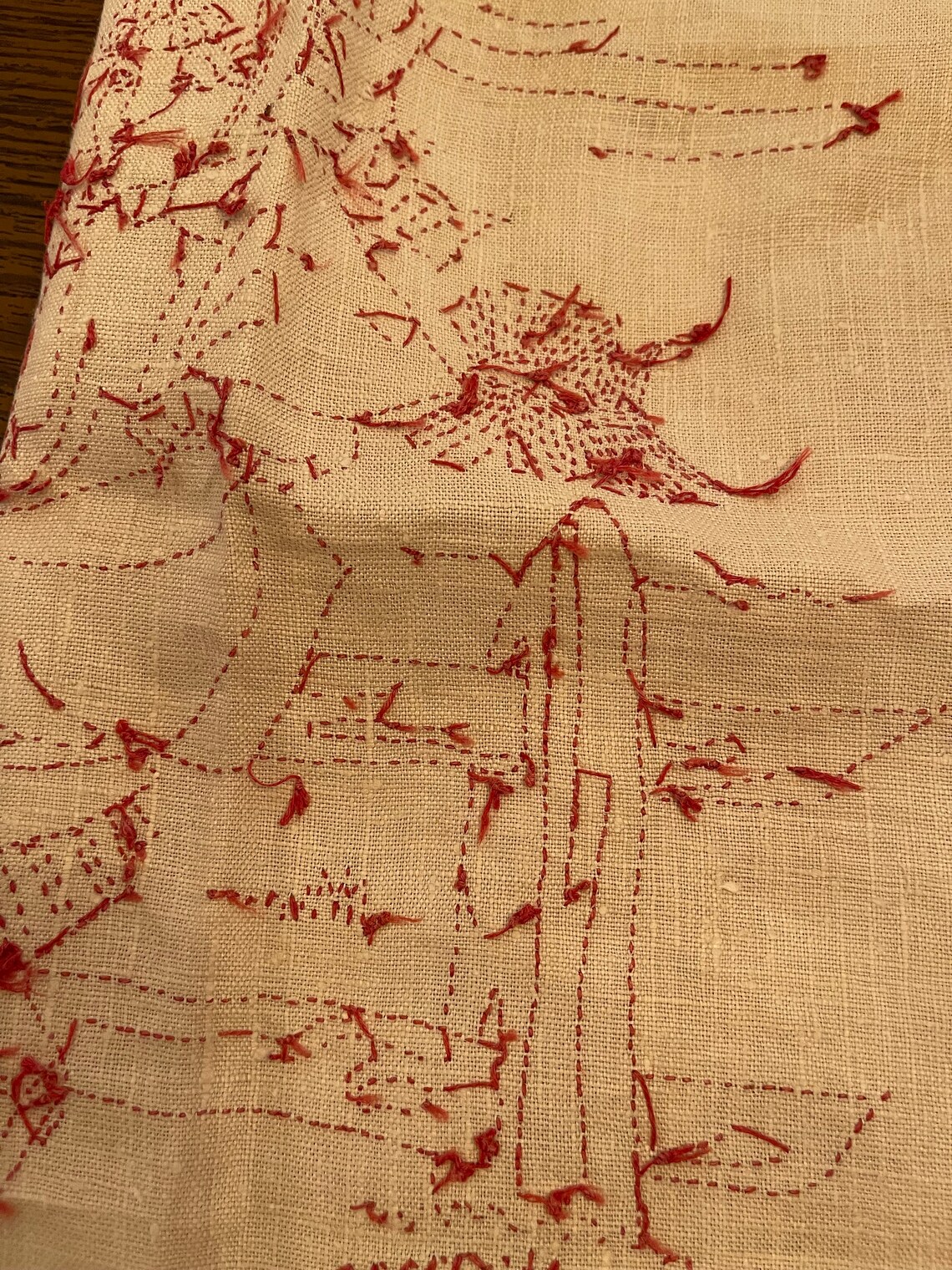 Victorian Redwork Splash Cloth - Etsy