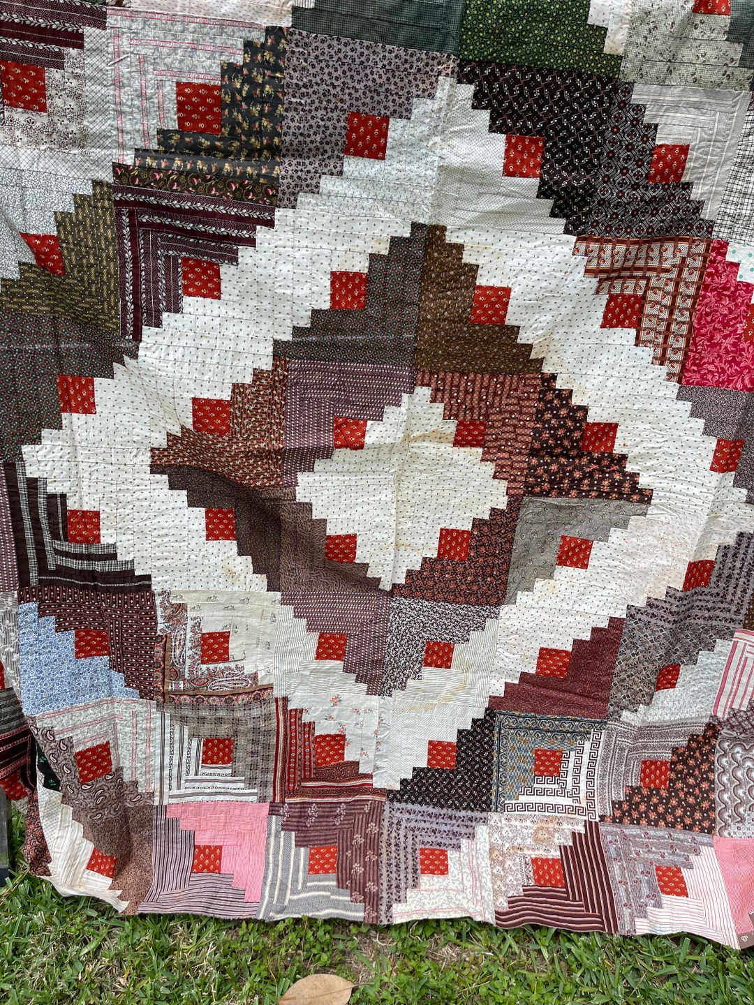 Vintage Lob Cabin Quilt Top-1880s - Etsy