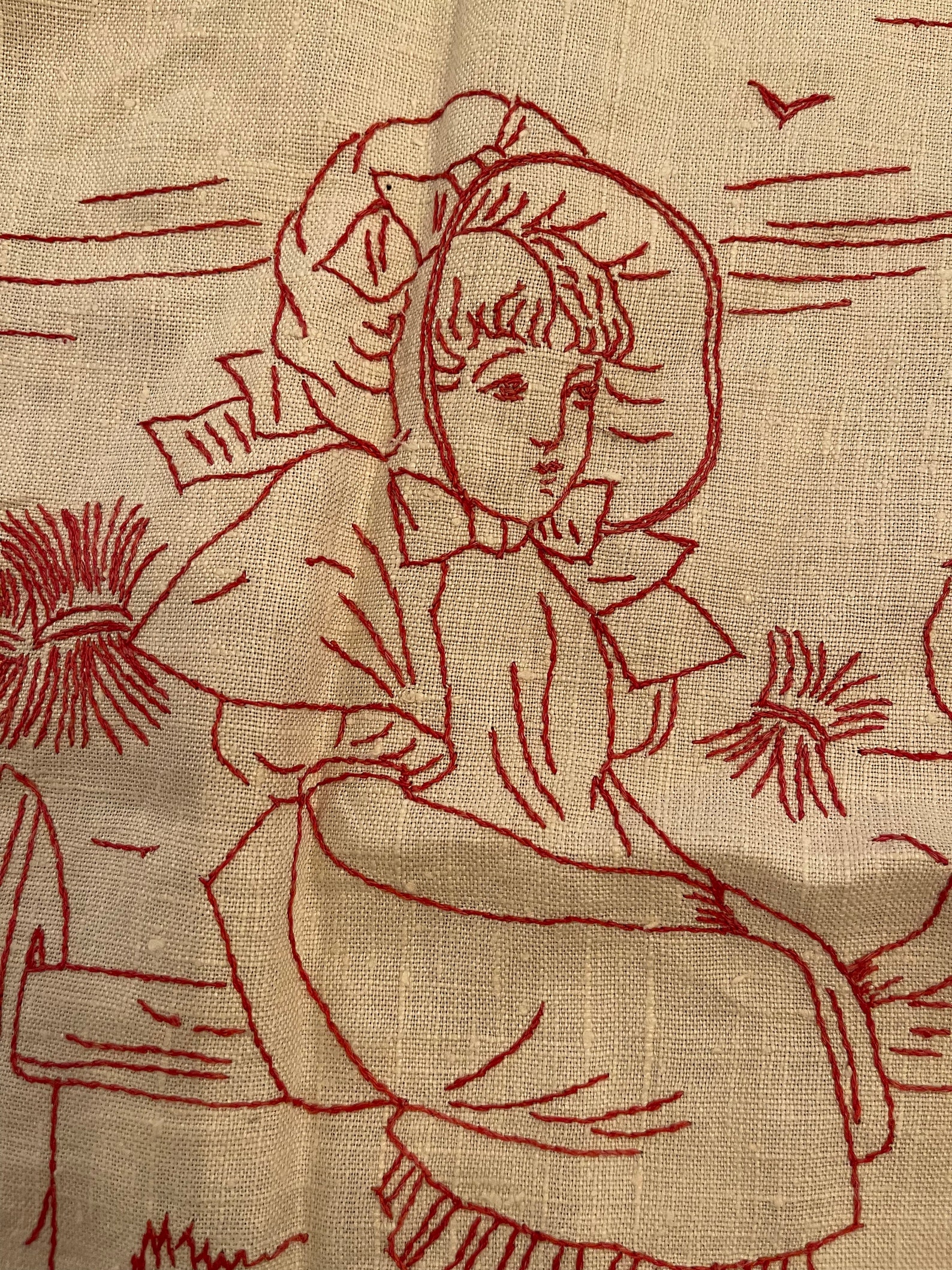 Victorian Redwork Splash Cloth - Etsy