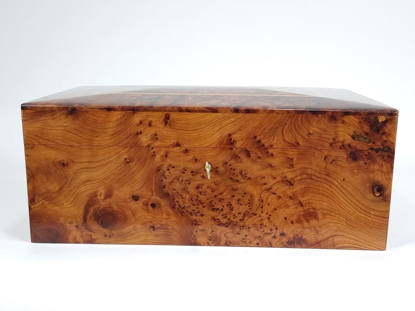Large HANDMADE Solid Thuya Burl JEWELRY BOX Wood Gift, 12x8 Lockable ...
