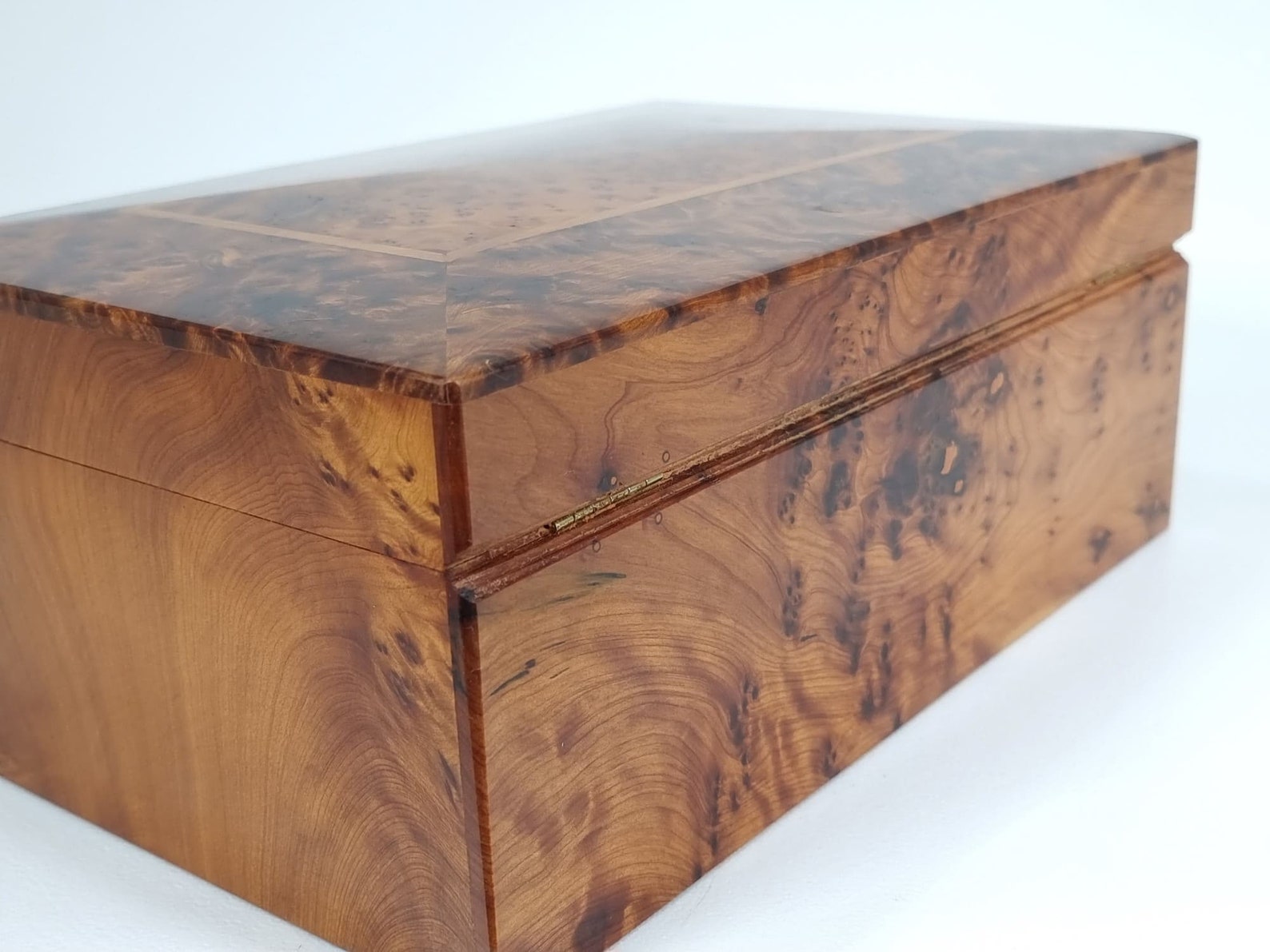 Large HANDMADE Solid Thuya Burl JEWELRY BOX Wood Gift, 12x8 Lockable ...