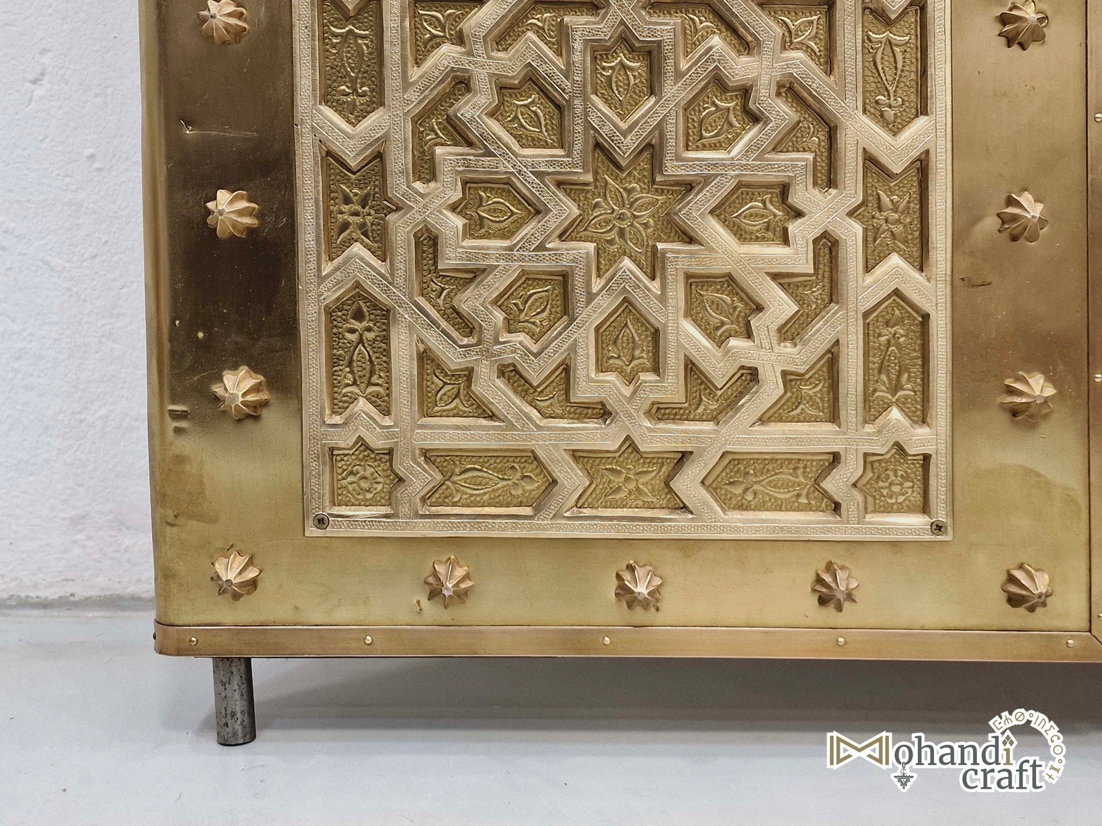 GOLDEN Polished BRASS Moroccan DOOR, Custom Double Panel Door, Hand ...