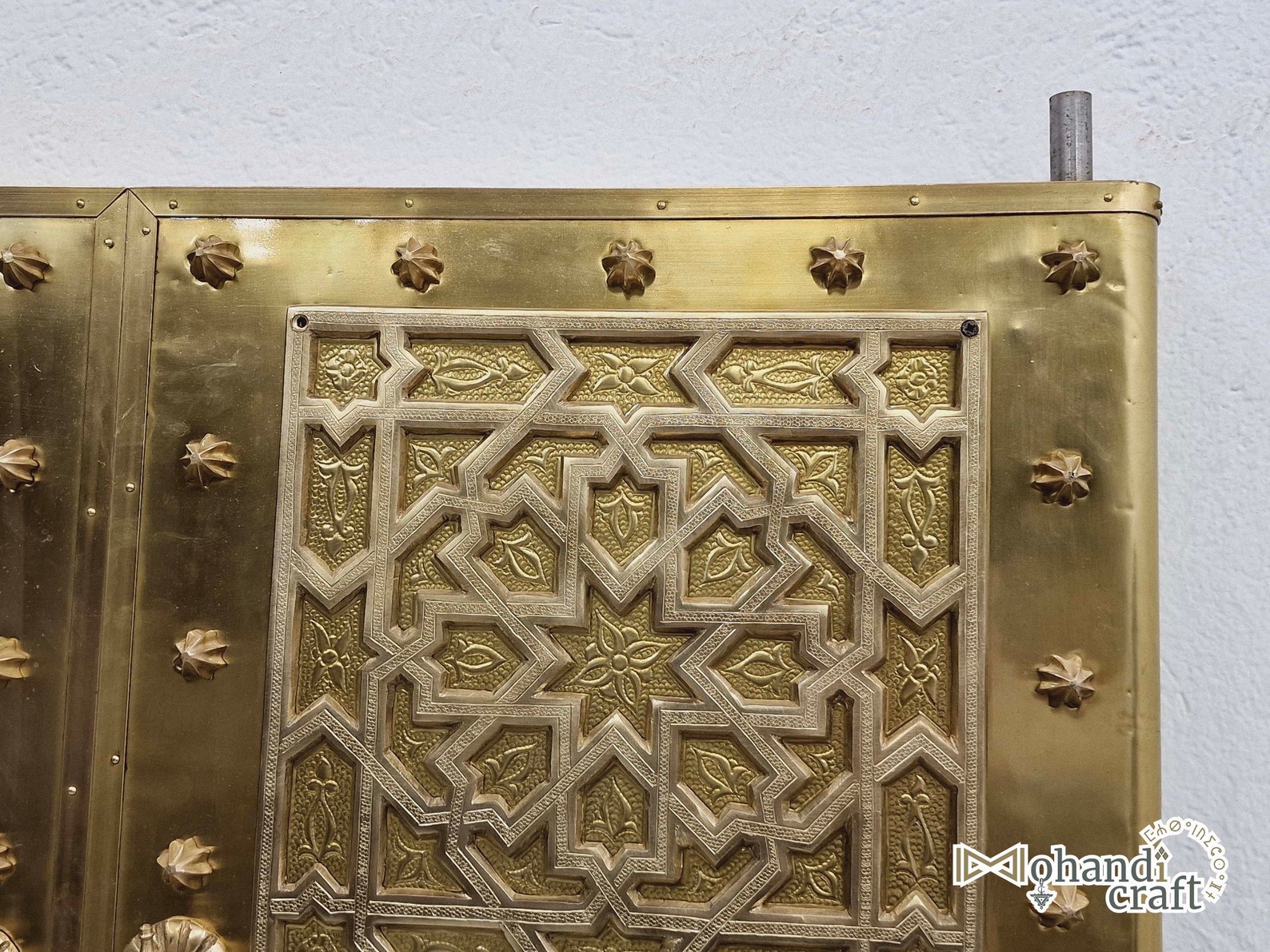 GOLDEN Polished BRASS Moroccan DOOR, Custom Double Panel Door, Hand ...