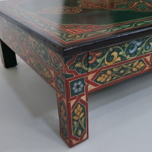 Unique HANDPAINTED COFFEE TABLE, Cocktail Dark Green Table, Unique Low ...