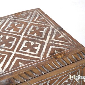 RUSTIC STORAGE CHEST, Moroccan Handicraft Trunk, Unique Craved Wooden ...