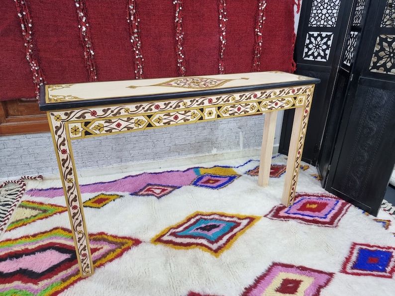 Moroccan Handmade Wood Table, Moro Design Table, Console Custom Table ...