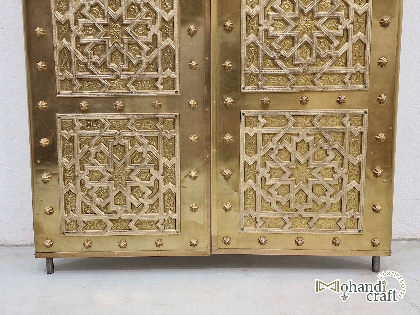 GOLDEN Polished BRASS Moroccan DOOR, Custom Double Panel Door, Hand ...