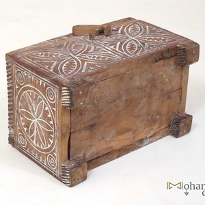 RUSTIC STORAGE CHEST, Moroccan Handicraft Trunk, Unique Craved Wooden ...