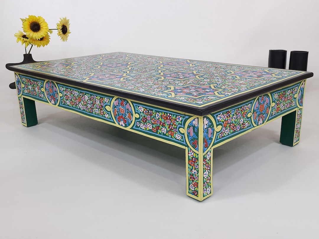 Unique CUSTOM COFFEE TABLE, Cocktail Greenish Table, Unique Low Table ...