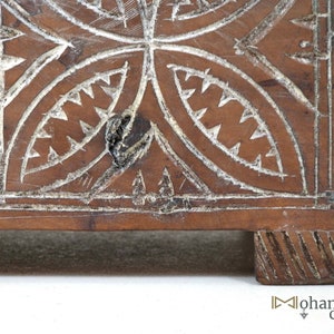 RUSTIC STORAGE CHEST, Moroccan Handicraft Trunk, Unique Craved Wooden ...