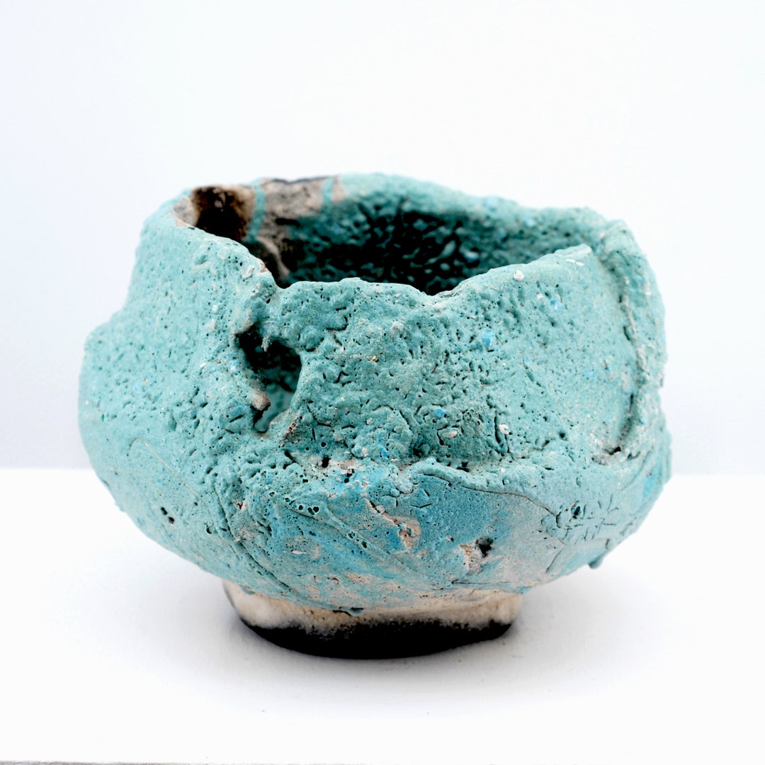 Raku 5 Cup, Hand Carved Cup kurinuki, Unique Ceramic Piece, Primitive ...