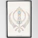 Khanda Wall Art | Floral Khanda Art | Punjabi Wall Art | Instant ...