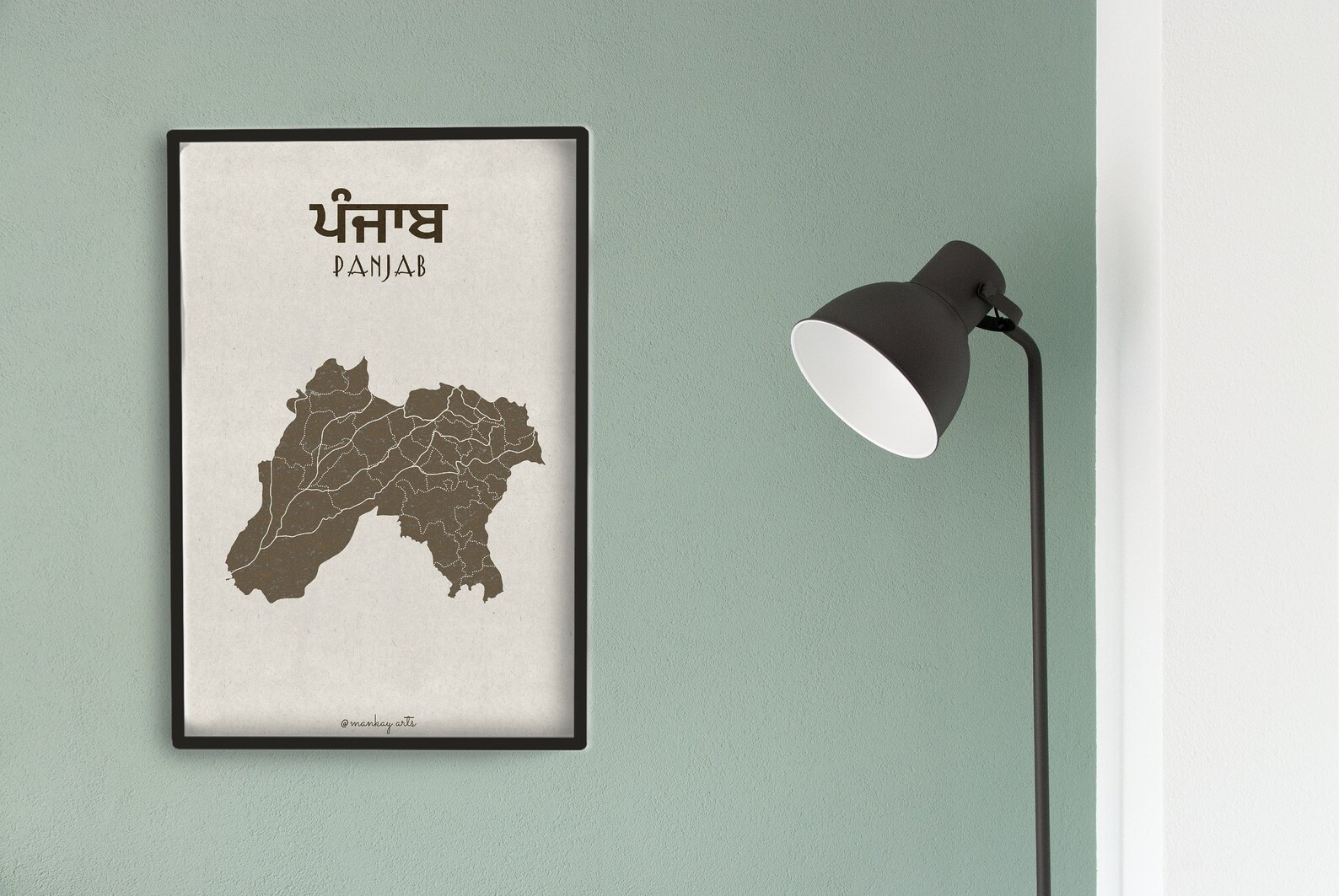 Buy Map of Undivided Panjab Old Panjab Map Punjabi Wall Art Online in ...