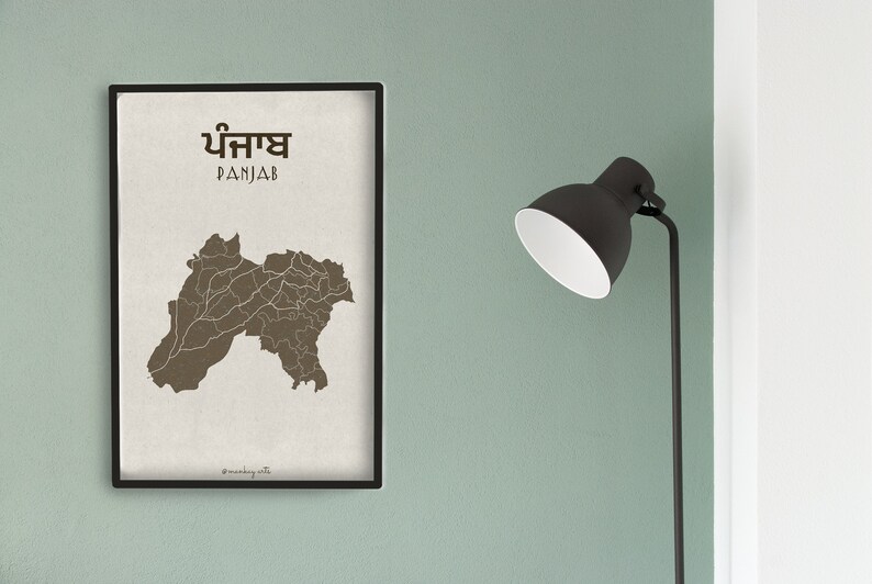Map of Undivided Panjab Old Panjab Map Punjabi Wall Art - Etsy