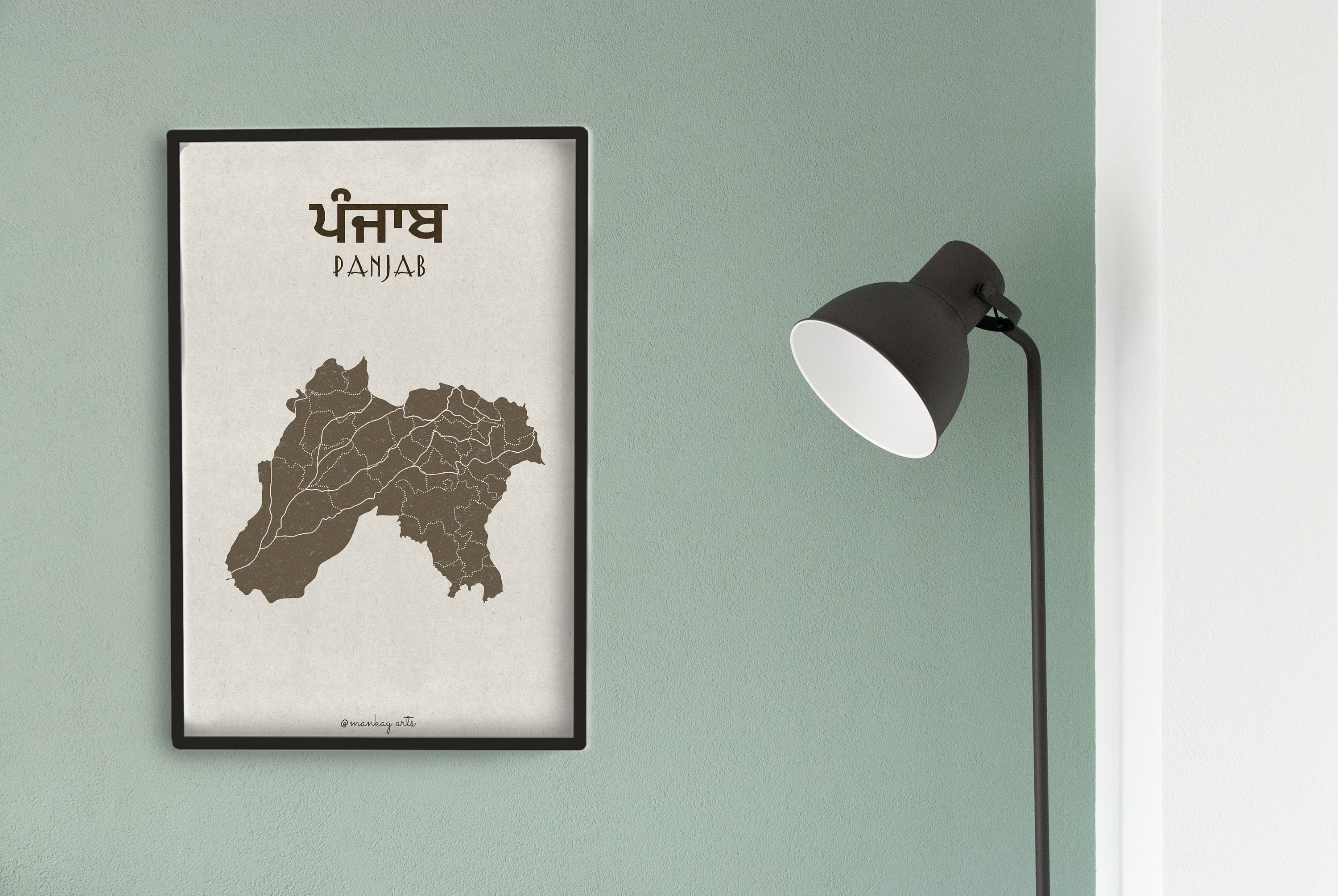 Map of Undivided Panjab Old Panjab Map Punjabi Wall Art - Etsy Canada