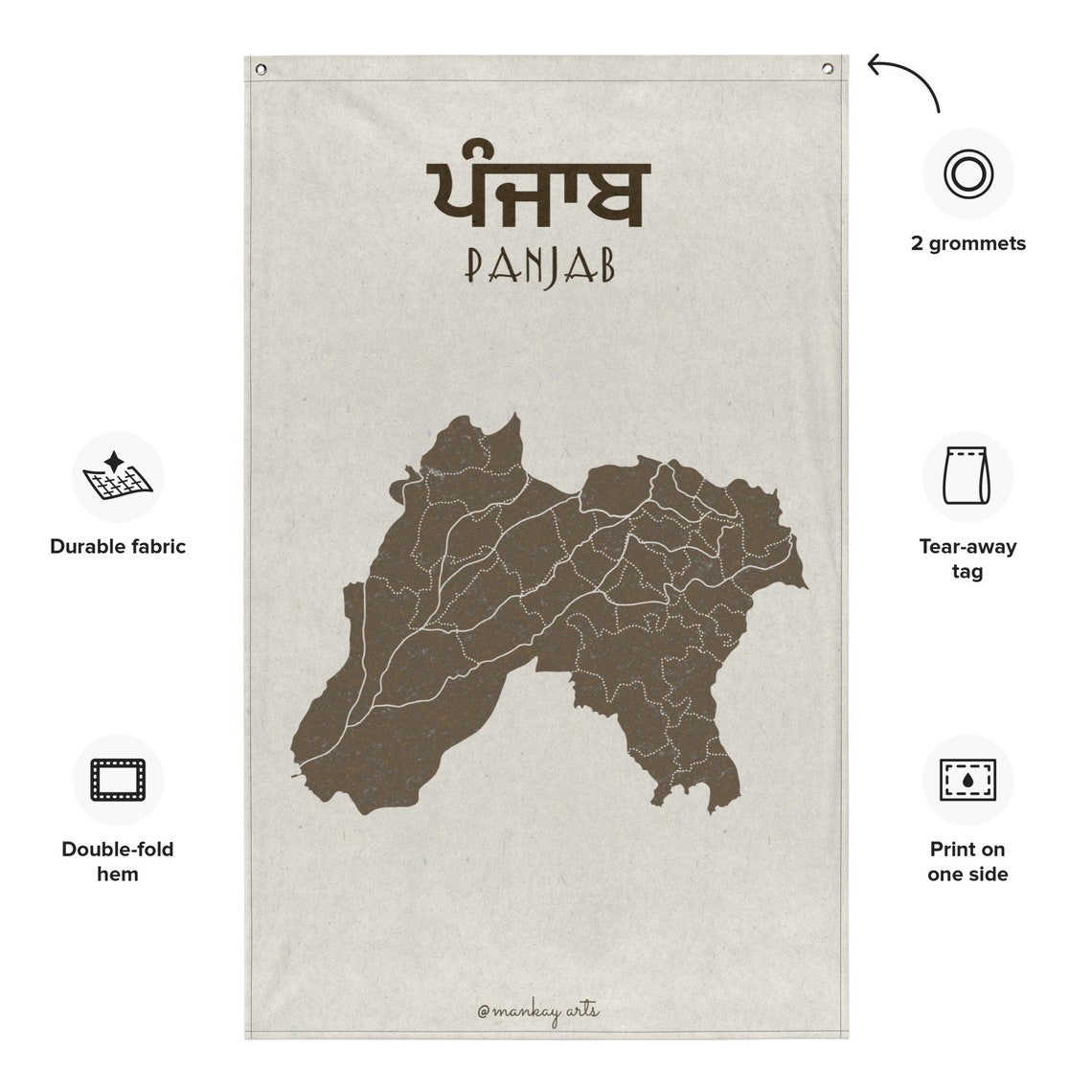 Undivided Panjab Map Flag - Etsy