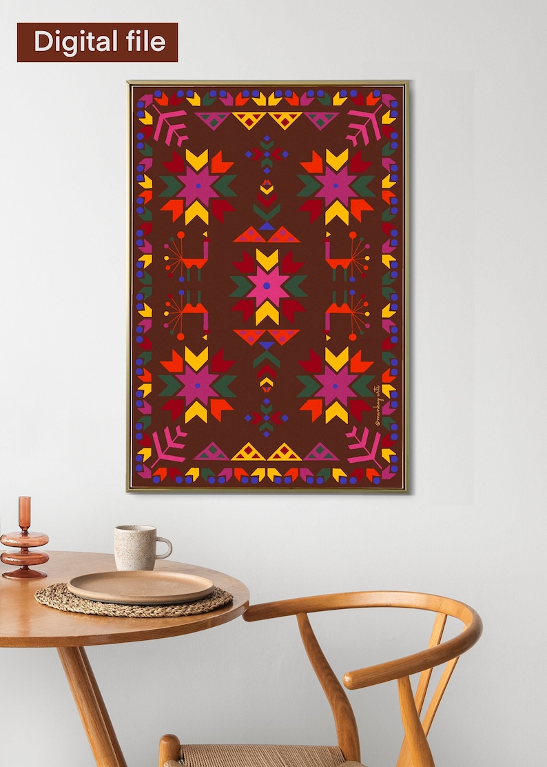 Vintage Phulkari Art | Red Punjabi Phulkari | Punjabi Wall Art ...
