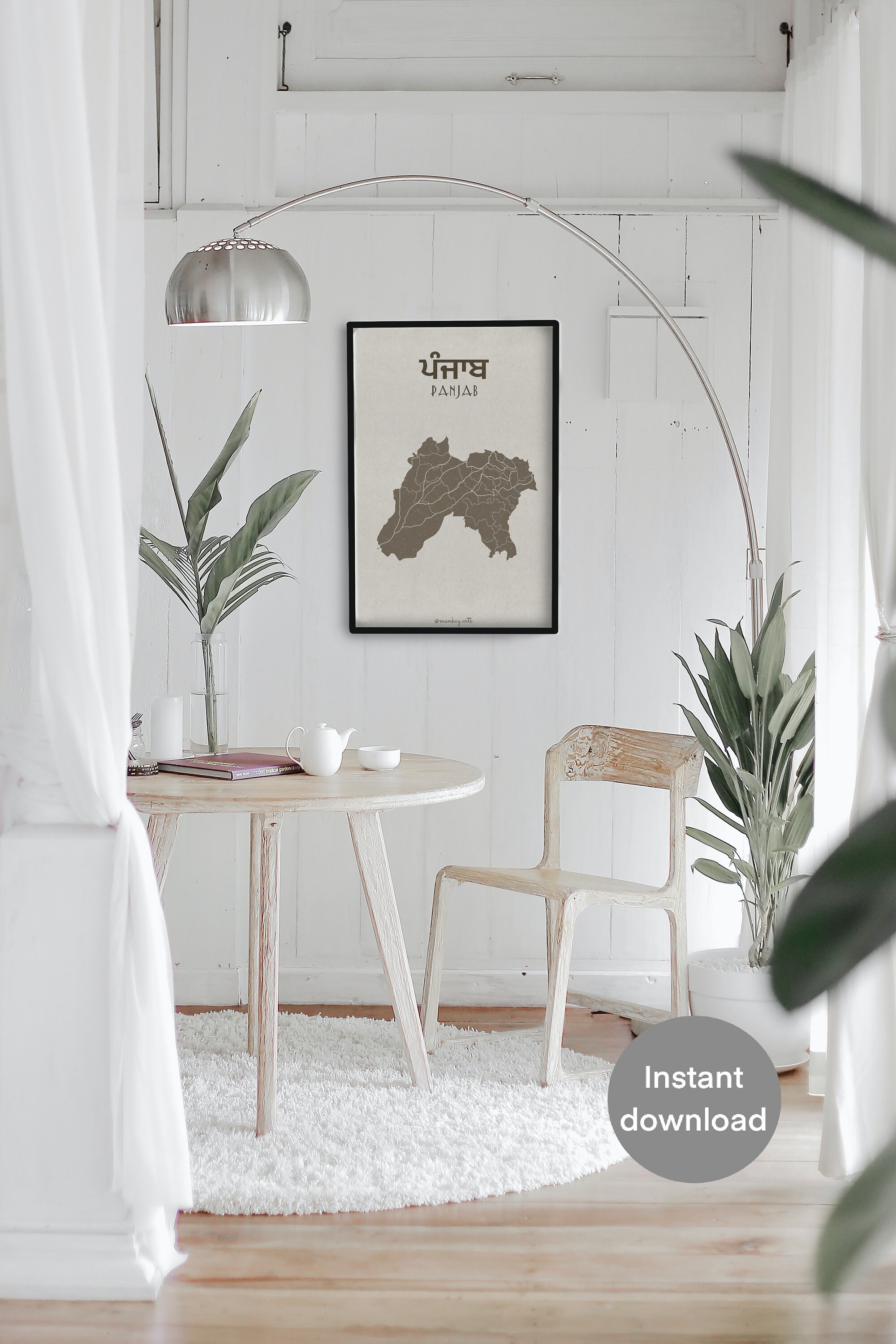 Map of Undivided Panjab Old Panjab Map Punjabi Wall Art Instant ...