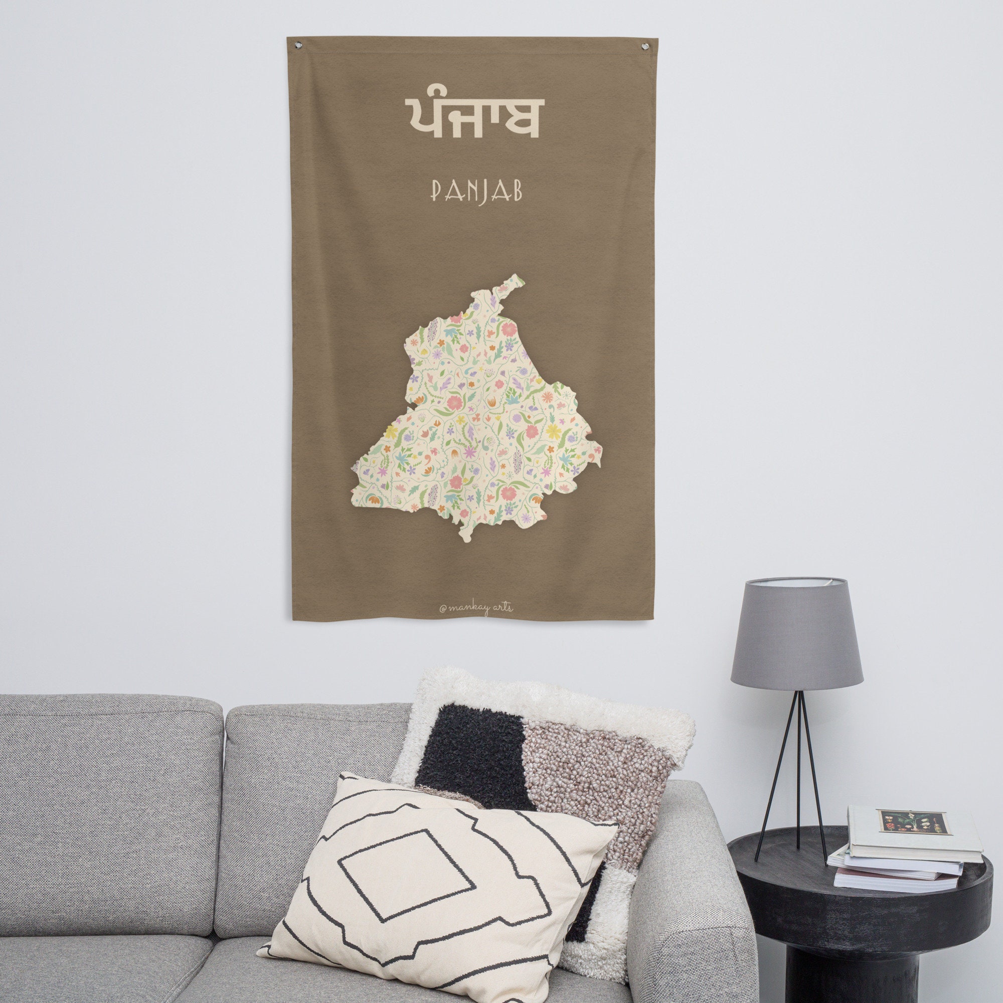 Map of Modern Punjab Flag | New Punjab Map - Etsy Canada
