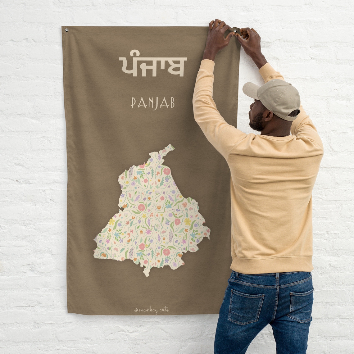 Map of Modern Punjab Flag | New Punjab Map - Etsy Canada