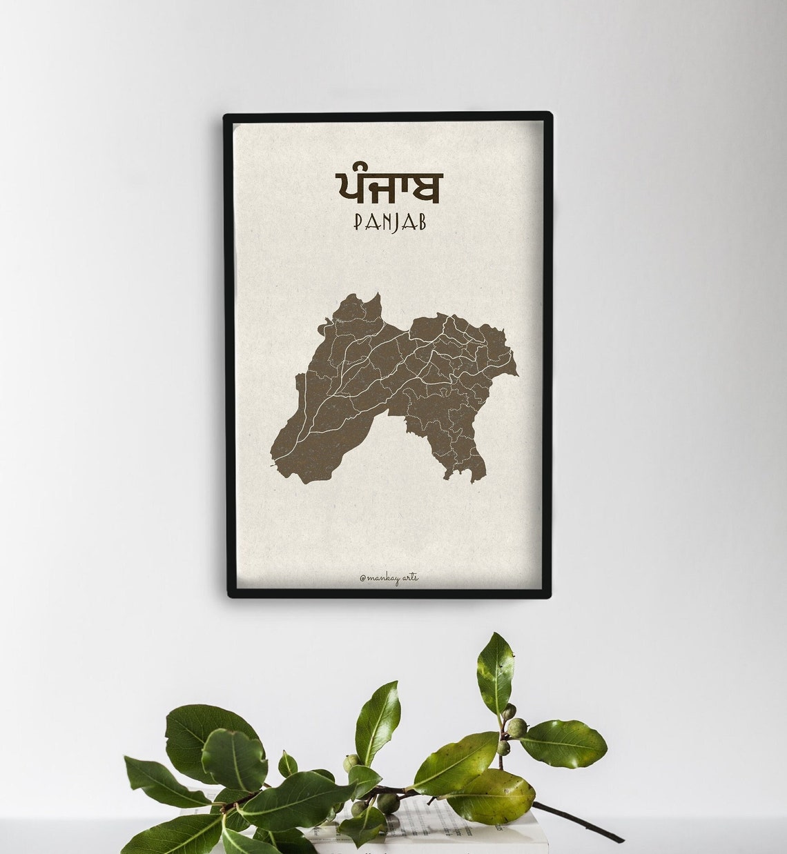 Buy Map of Undivided Panjab Old Panjab Map Punjabi Wall Art Online in ...