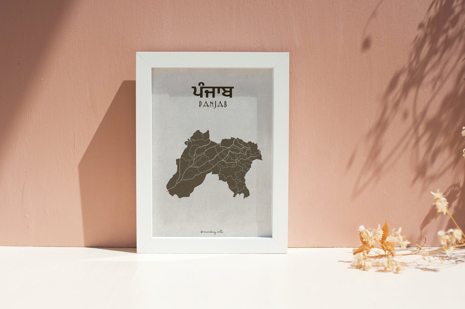 Map of Undivided Panjab Old Panjab Map Punjabi Wall Art Instant ...