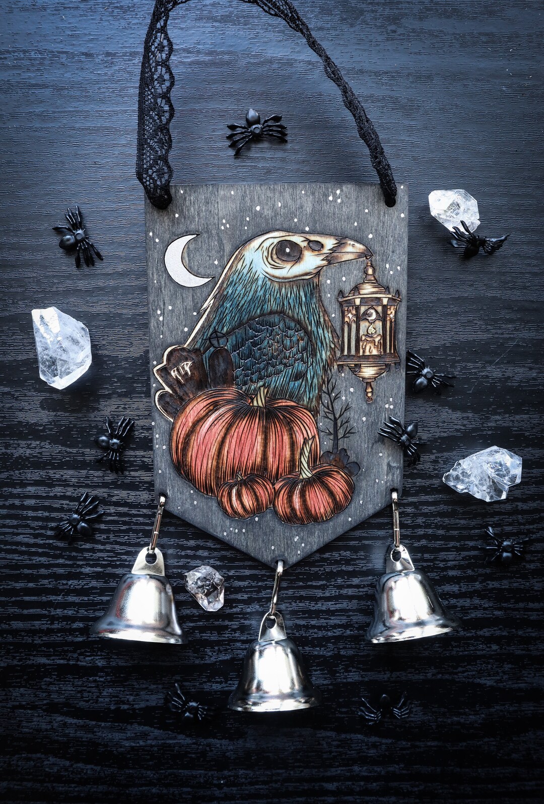 Samhain Halloween Spooky Witch Bells Raven Lantern Pumpkin - Etsy