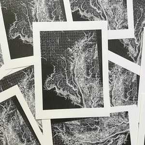 Topographic / Bathymetry Map of Chesapeake Bay With Black Background - Etsy