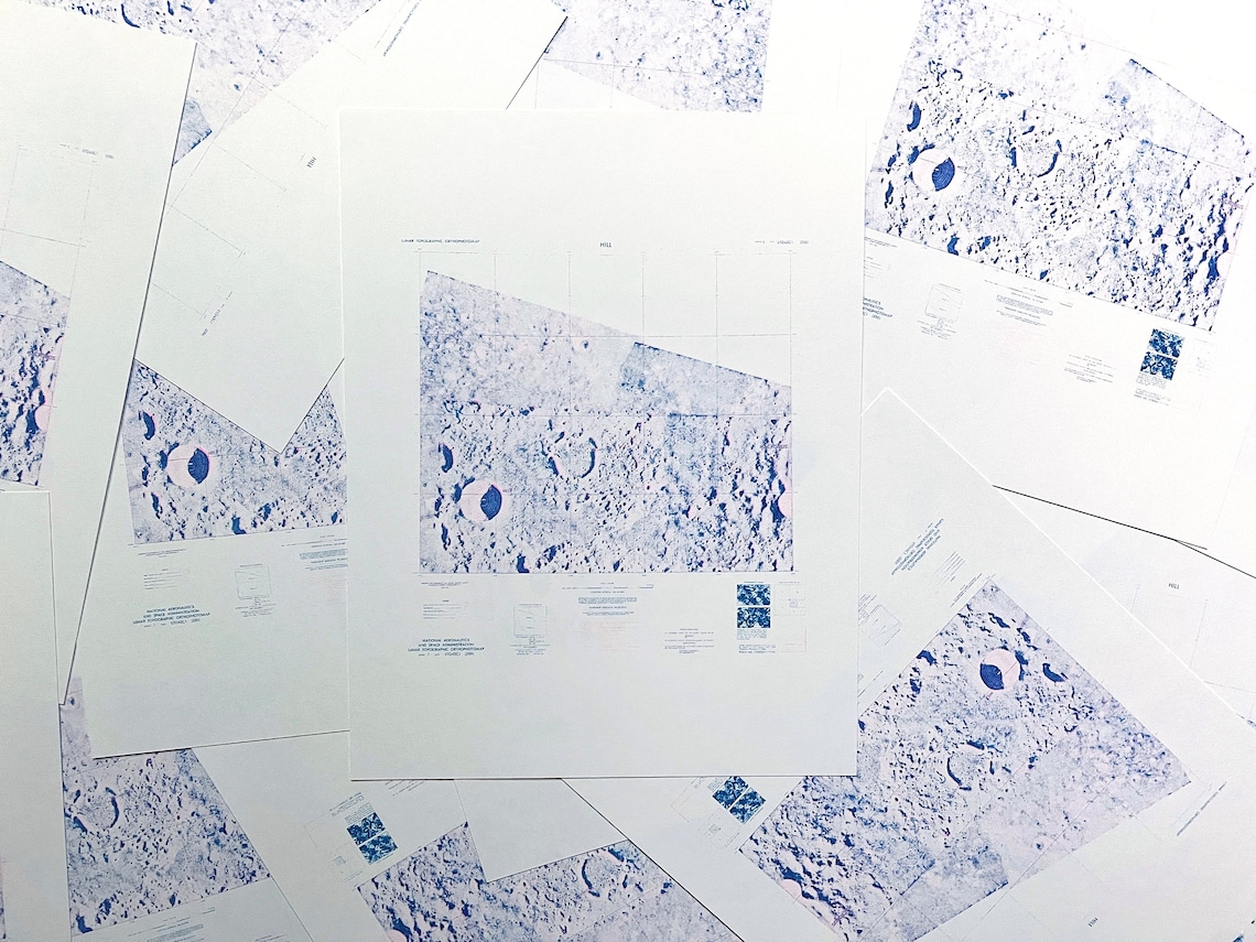 Topographic Map of the Moon 01 - Etsy