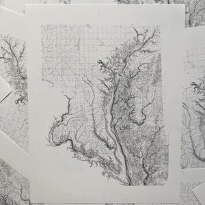 Topographic / Bathymetry Map of Chesapeake Bay With White Background - Etsy