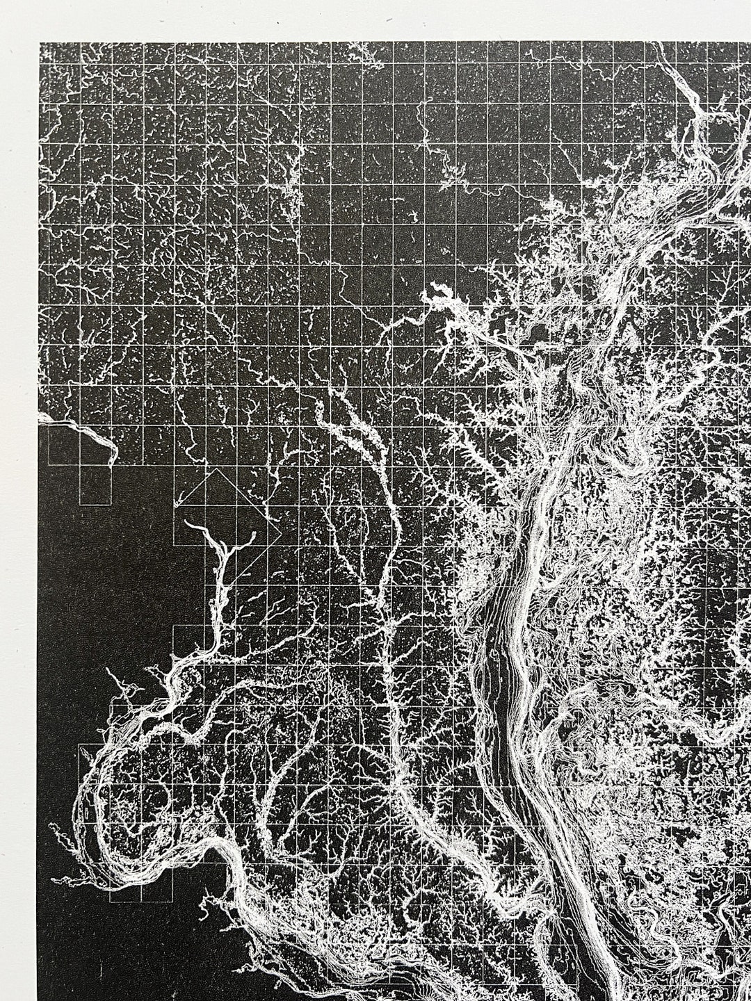 Topographic / Bathymetry Map of Chesapeake Bay With Black Background - Etsy
