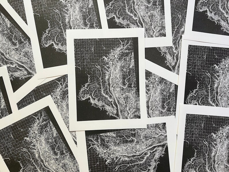 Topographic / Bathymetry Map of Chesapeake Bay With Black Background - Etsy