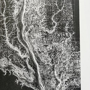 Topographic / Bathymetry Map of Chesapeake Bay With Black Background - Etsy