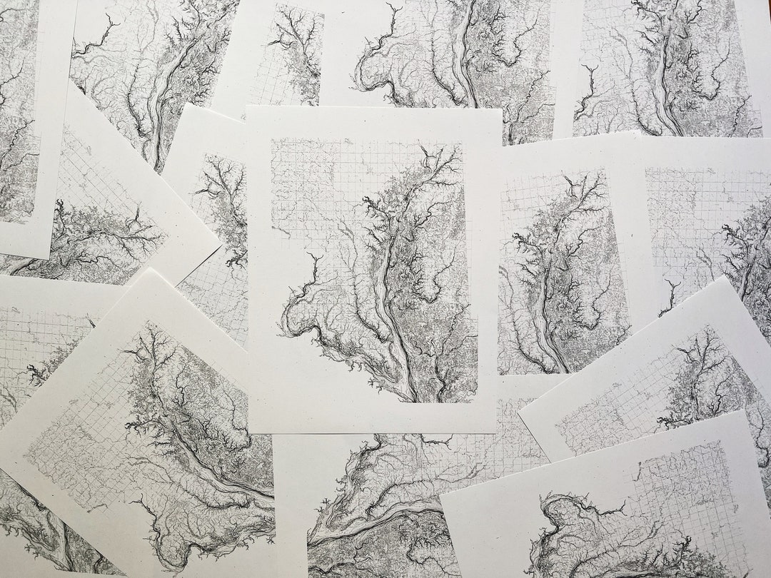 Topographic / Bathymetry Map of Chesapeake Bay With White - Etsy