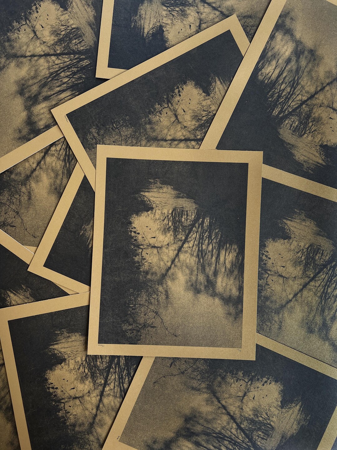 Risograph Photograph Print Series: River on Gold Shimmer Paper - Etsy