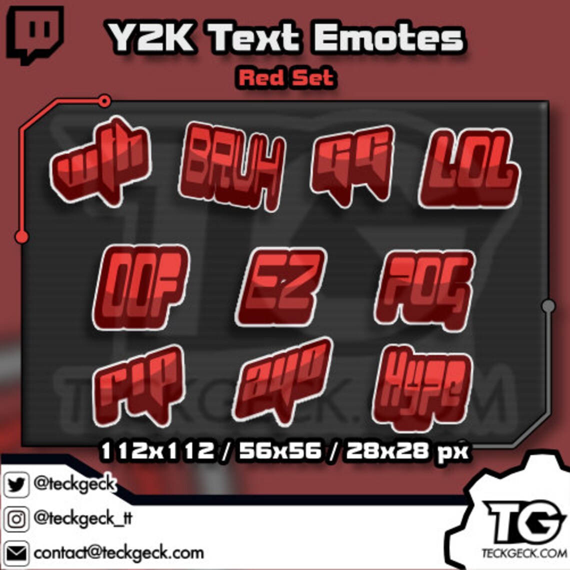 Y2K Twitch Text Emote Pack Full Set X 40 Discord Youtube Facebook Lol ...