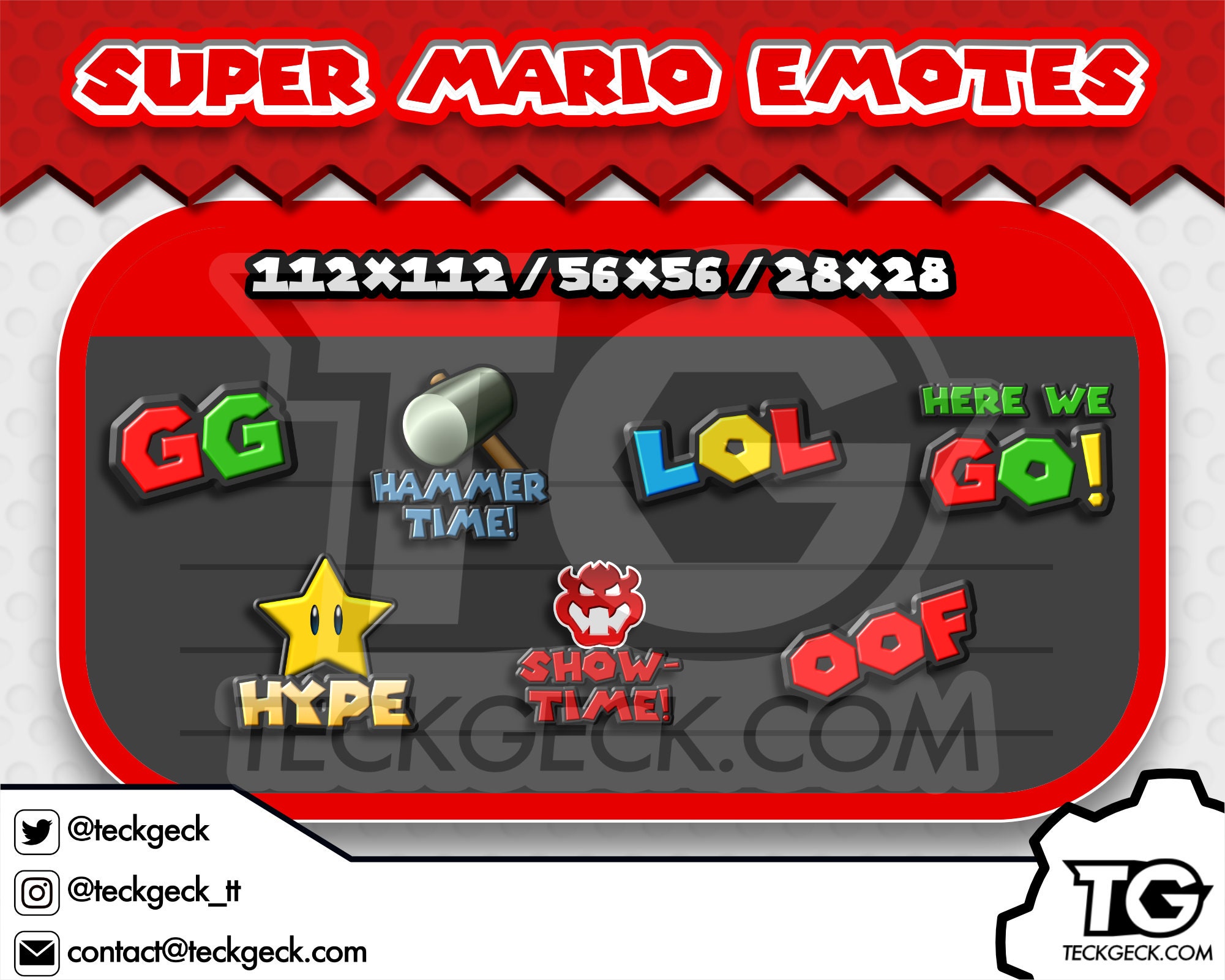 Super Mario Twitch Emotes | Gamer Stream Graphics (digital Download) - Etsy