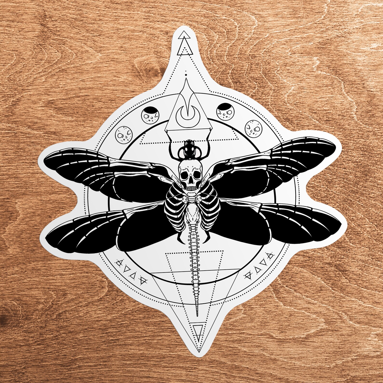 Dragonfly Skeleton Sticker | Gothic Insect Tattoo Decal | Esoteric ...